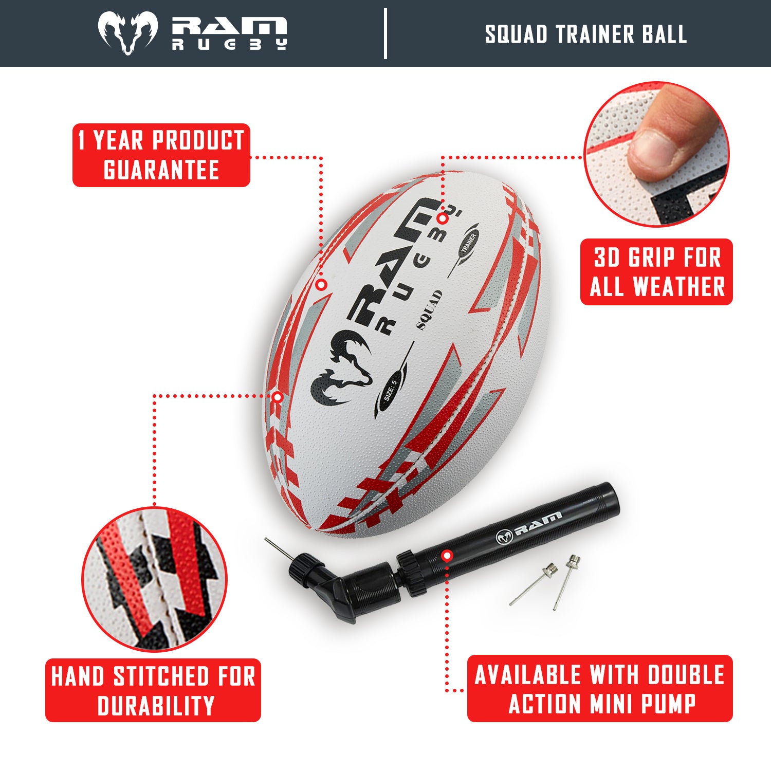 Ram Squad Training Ball - Ram Rugby