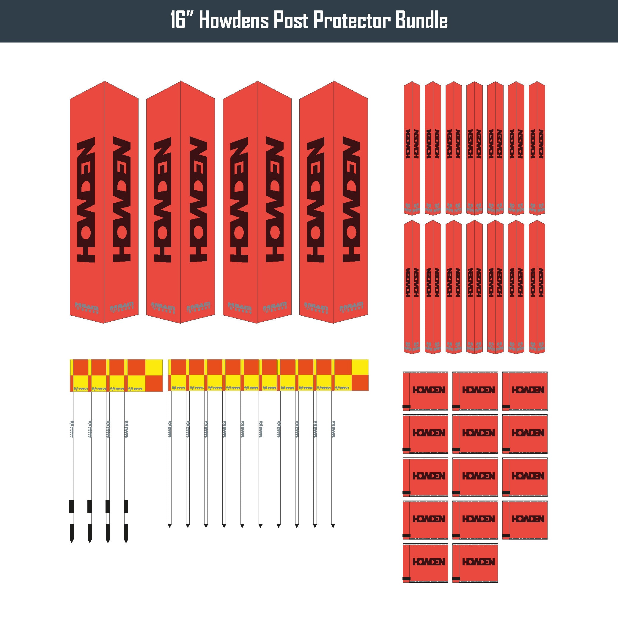 Ram Rugby Premium Pitch Kit Bundles with 16" post protectors