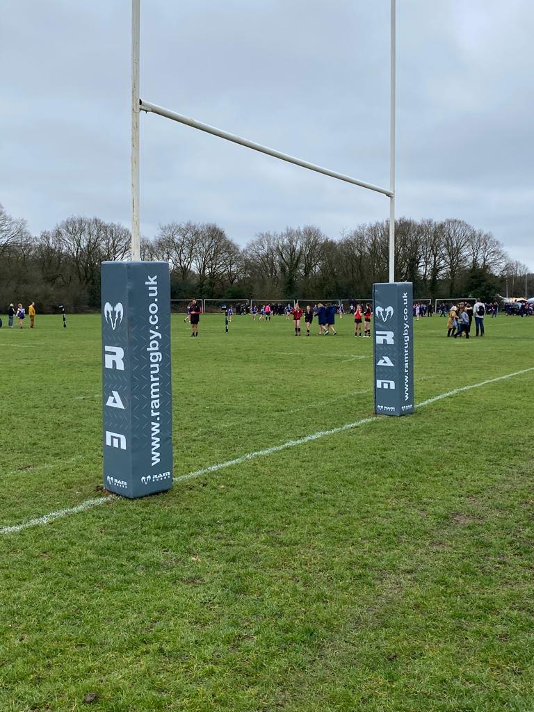 Ram Rugby Post Protectors and Rigid Corner Flags Bundle - 12"